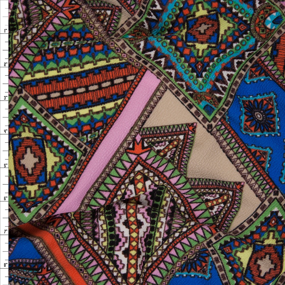 Cali Fabrics Vibrant Southwest Patchwork Print Liverpool Fabric by the Yard