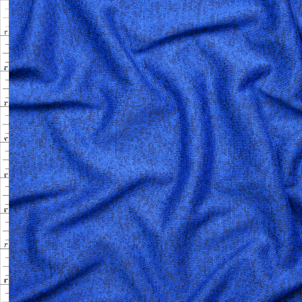 Cali Fabrics Royal Blue Heather Lightweight Sweater Knit Fabric by the Yard