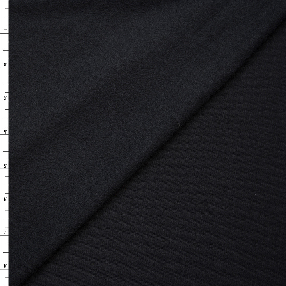 Cali Fabrics Soft Midweight Black Sweatshirt Fleece Fabric by the Yard
