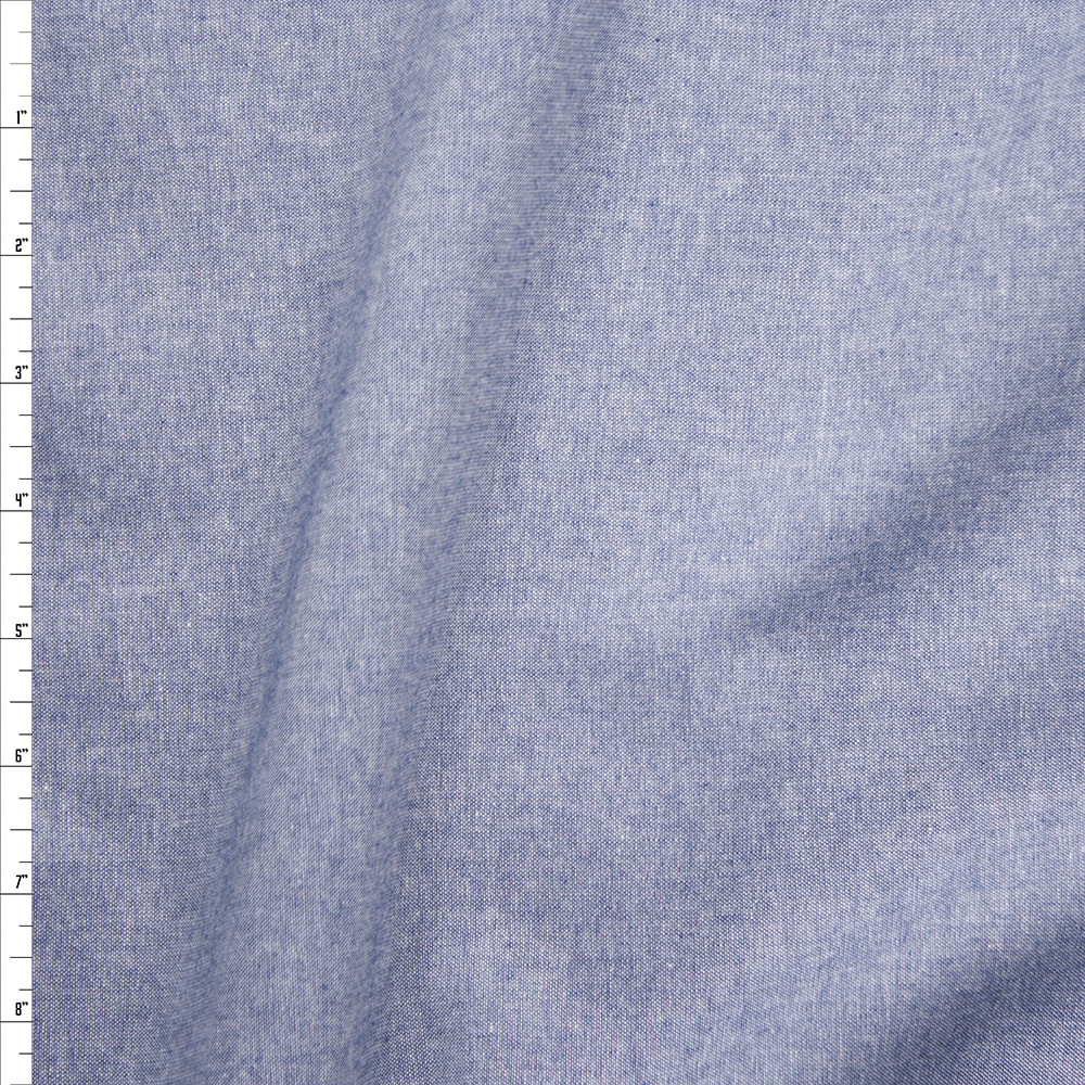 Cali Fabrics Classic Blue Cotton Chambray Fabric by the Yard