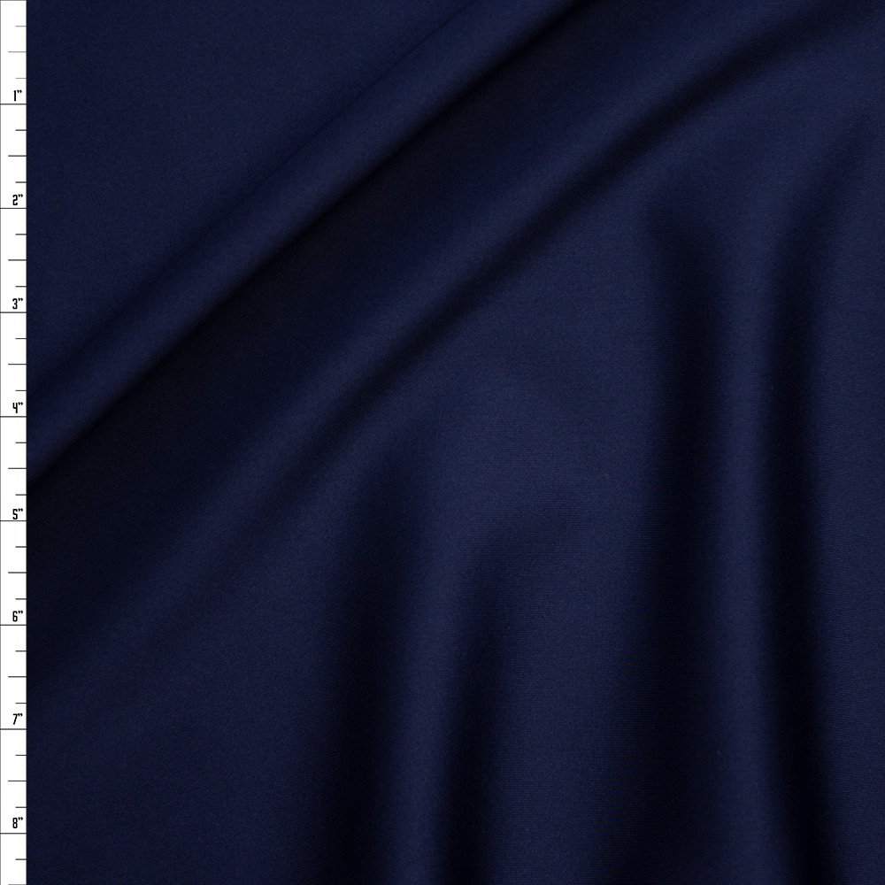 Cali Fabrics Solid Navy Scuba Knit Fabric by the Yard
