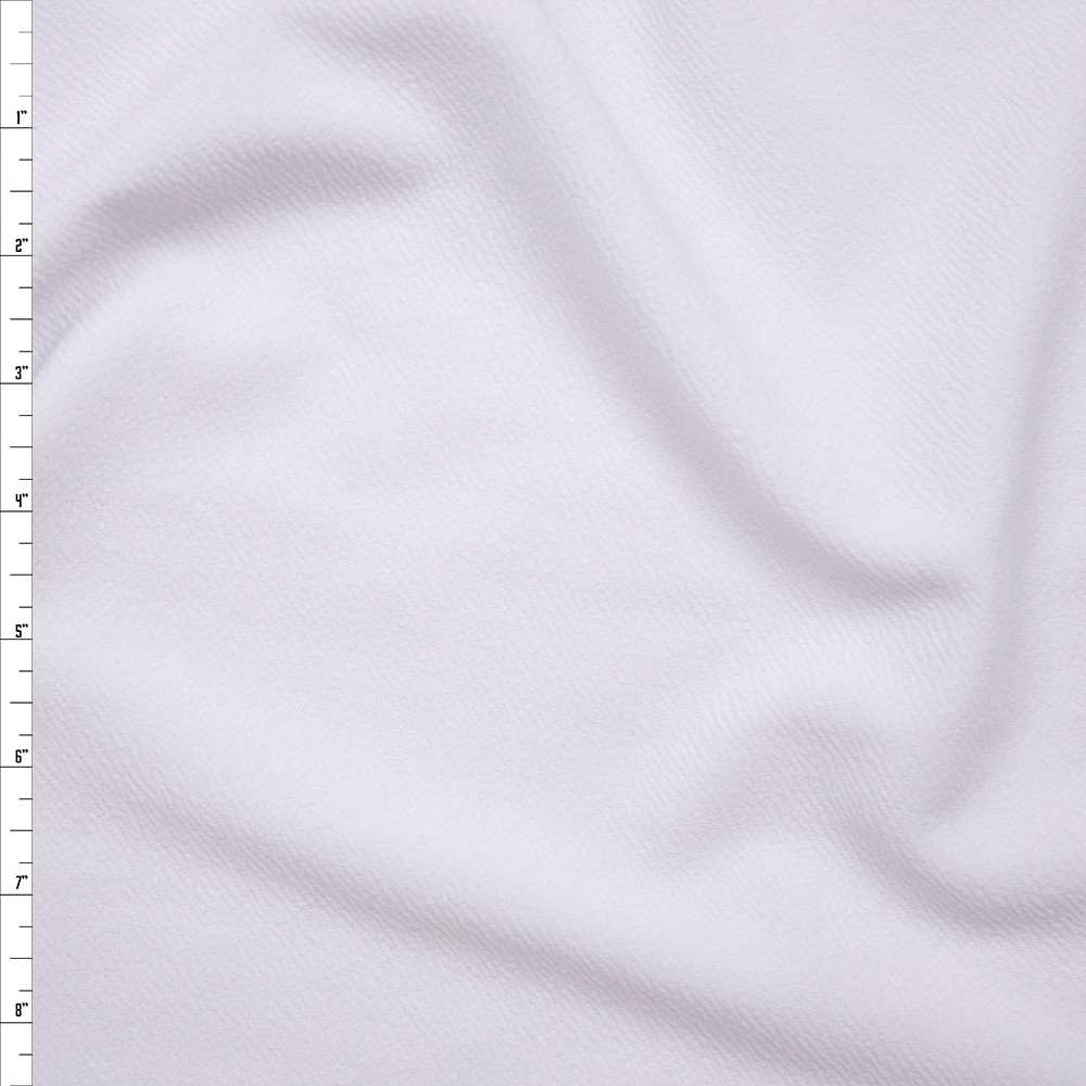 Cali Fabrics White Crepe Textured Liverpool Knit Fabric by the Yard