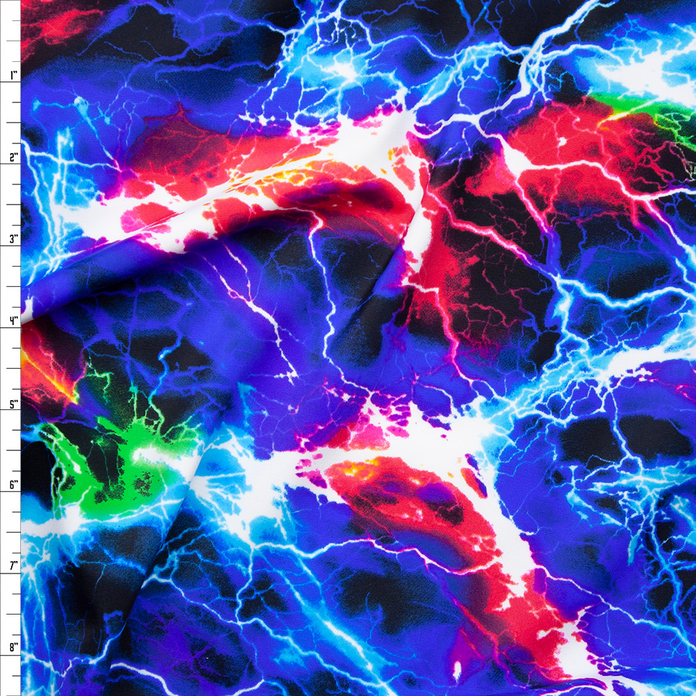 Cali Fabrics Multi Lightning Premium 5.8oz Nylon/Lycra Fabric by the Yard