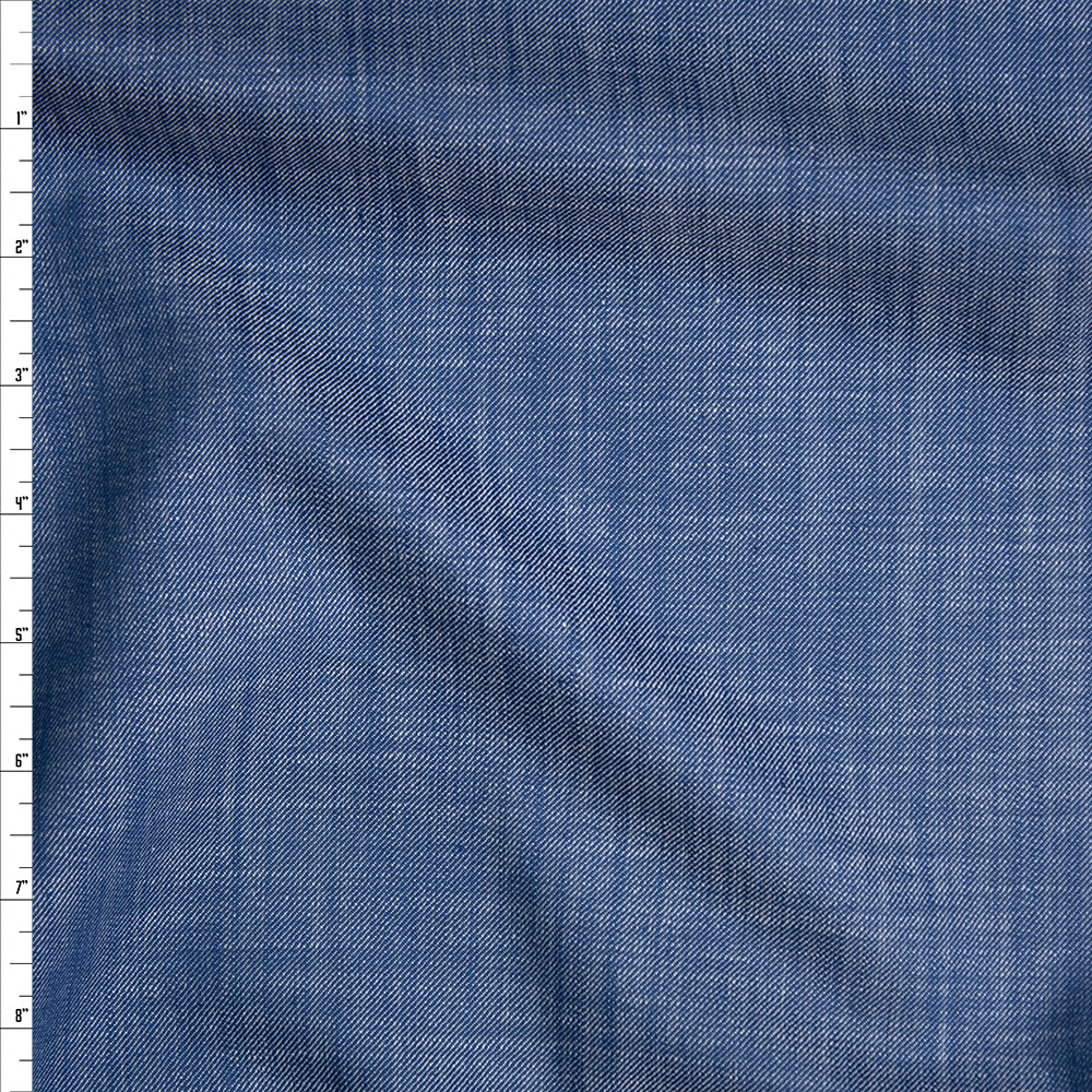 Cali Fabrics Textured Blue Light Midweight Tencel Denim Fabric by the Yard