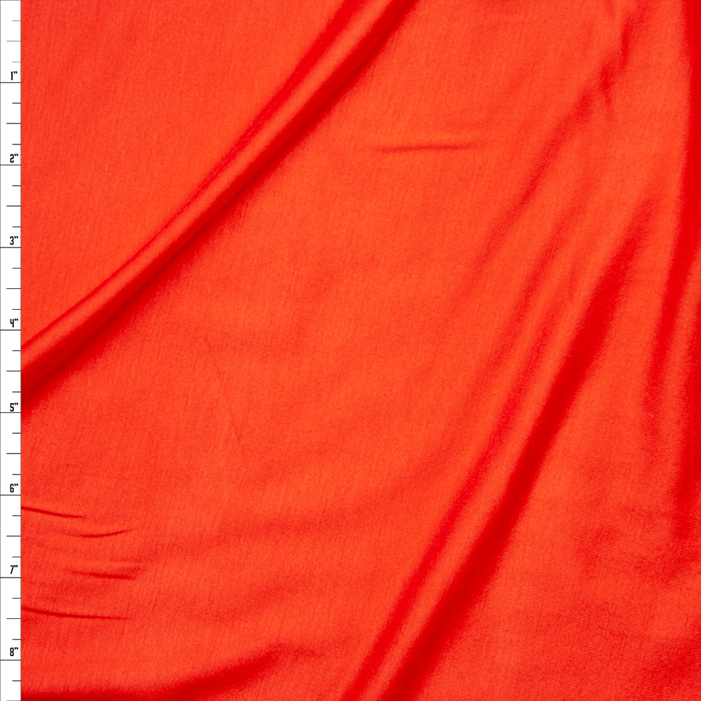Cali Fabrics Red Orange Stretch Modal Jersey Knit Fabric by the Yard