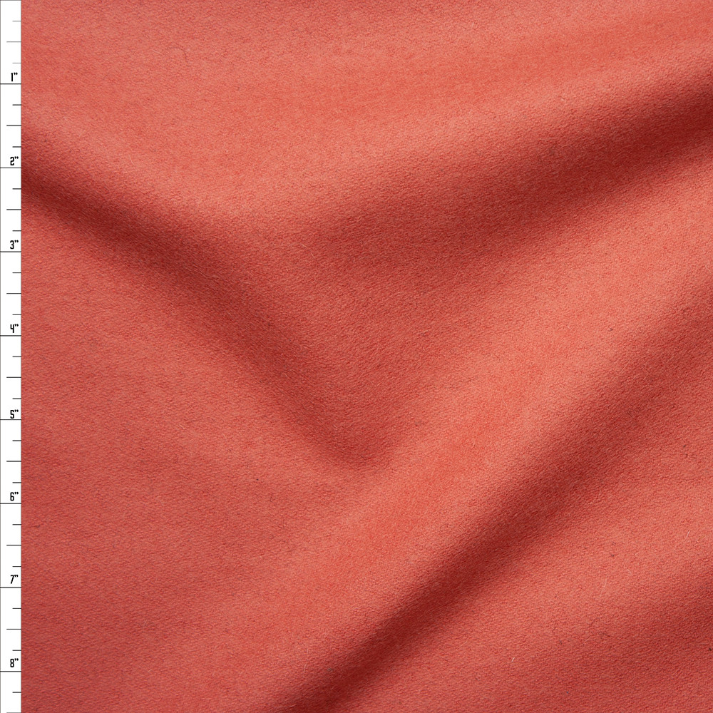 Cali Fabrics Coral Solid Wool Coating Fabric by the Yard