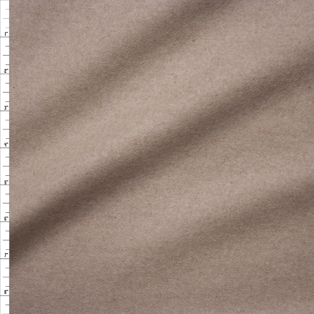 Cali Fabrics Light Tan Solid Wool Coating Fabric by the Yard
