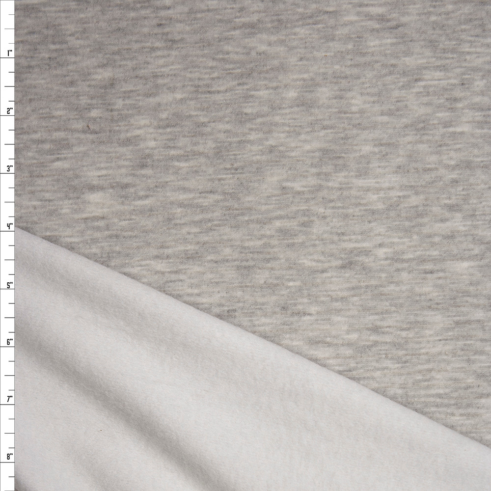 Cali Fabrics Light Grey Heather Light Midweight Stretch Sweatshirt ...