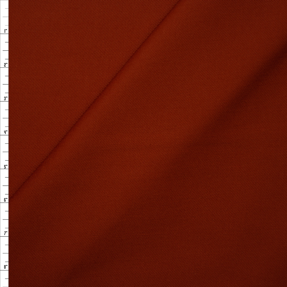 Cali Fabrics Solid Burnt Orange Midweight Cotton Twill Fabric by the Yard