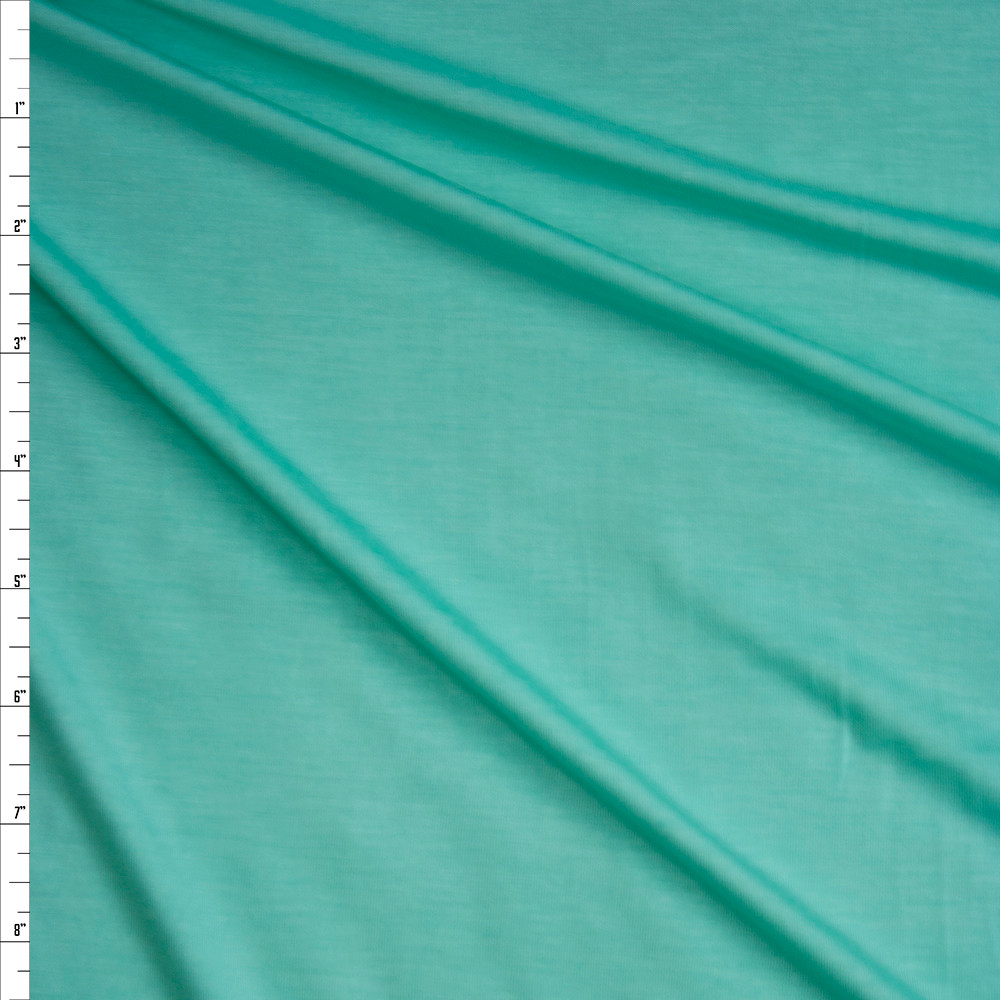 Cali Fabrics Mint Green Stretch Modal Jersey Knit Fabric by the Yard