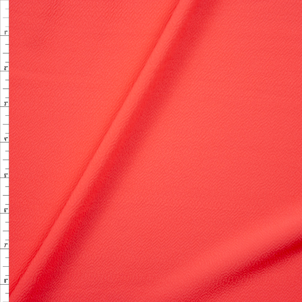 Cali Fabrics Solid Neon Pink Crepe Look Liverpool Knit Fabric by the Yard