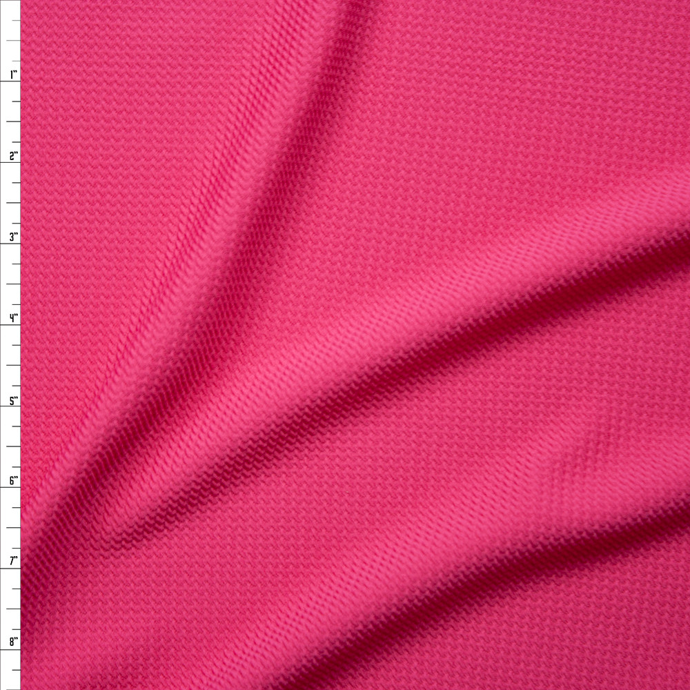 Cali Fabrics Solid Hot Pink Bullet Liverpool Knit Fabric by the Yard