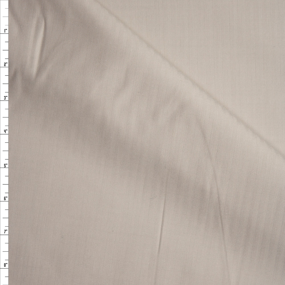 Cali Fabrics Light Tan Vertical Stripe Suiting Fabric by the Yard