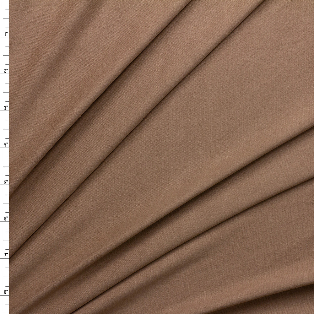 Cali Fabrics Sand Double Brushed Poly Spandex Knit Fabric by the Yard