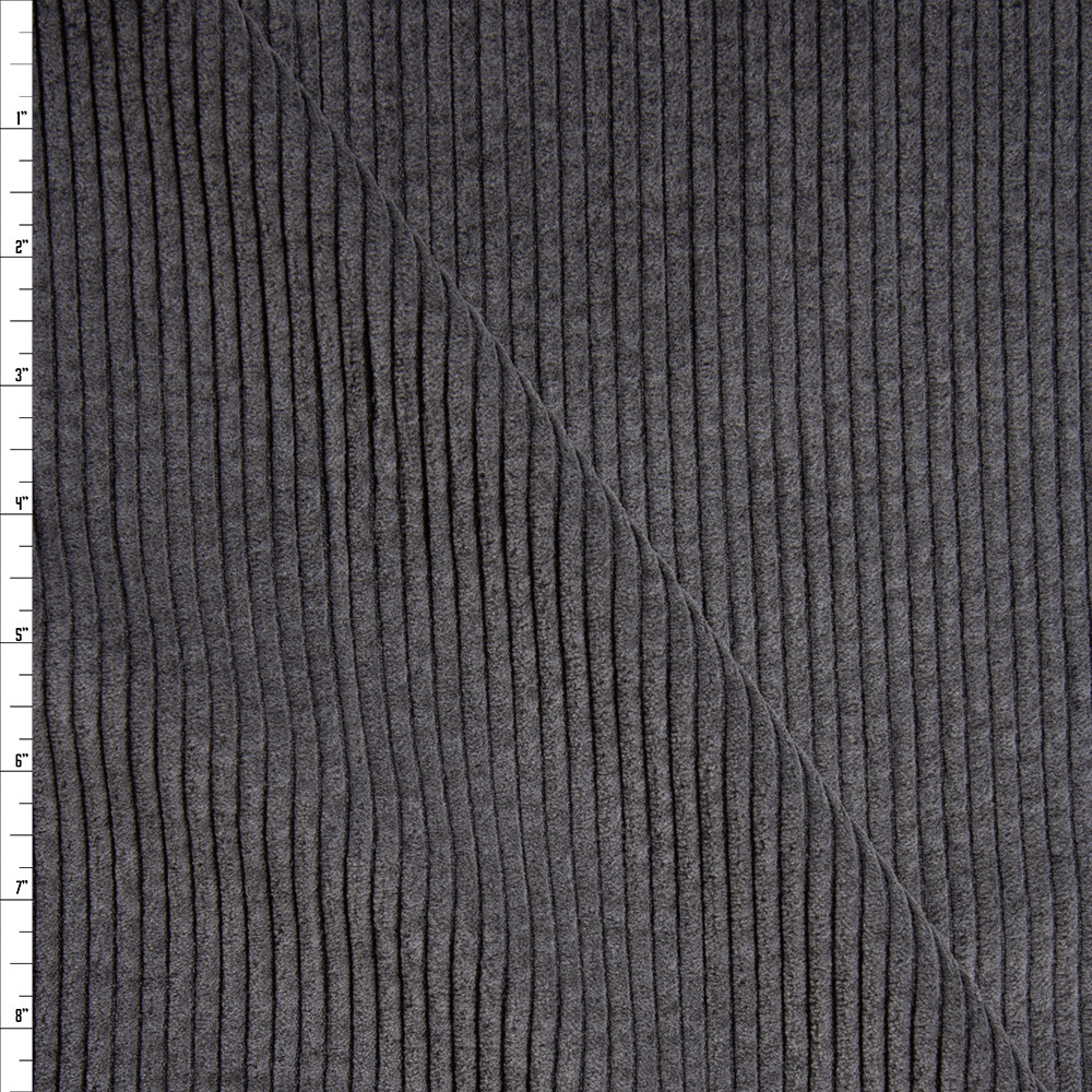 Cali Fabrics Charcoal Wide Wale Corduroy Fabric by the Yard