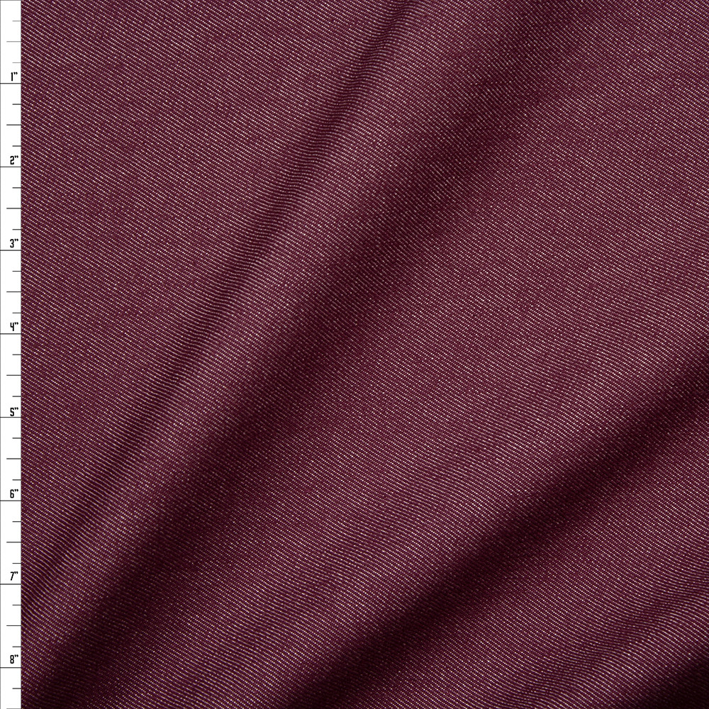 Cali Fabrics Wine 12oz Designer Denim Fabric by the Yard