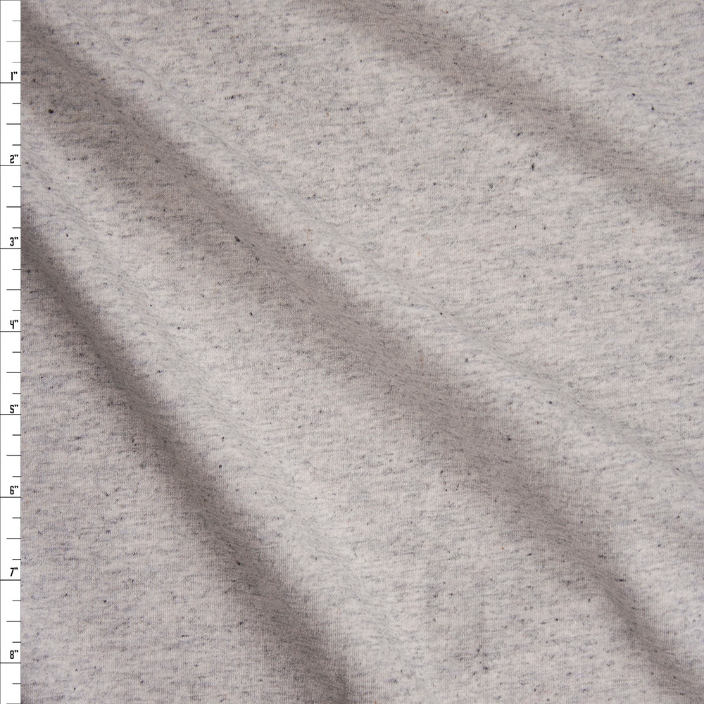 Cali Fabrics Grey Heather Light Midweight French Terry Fabric by the Yard