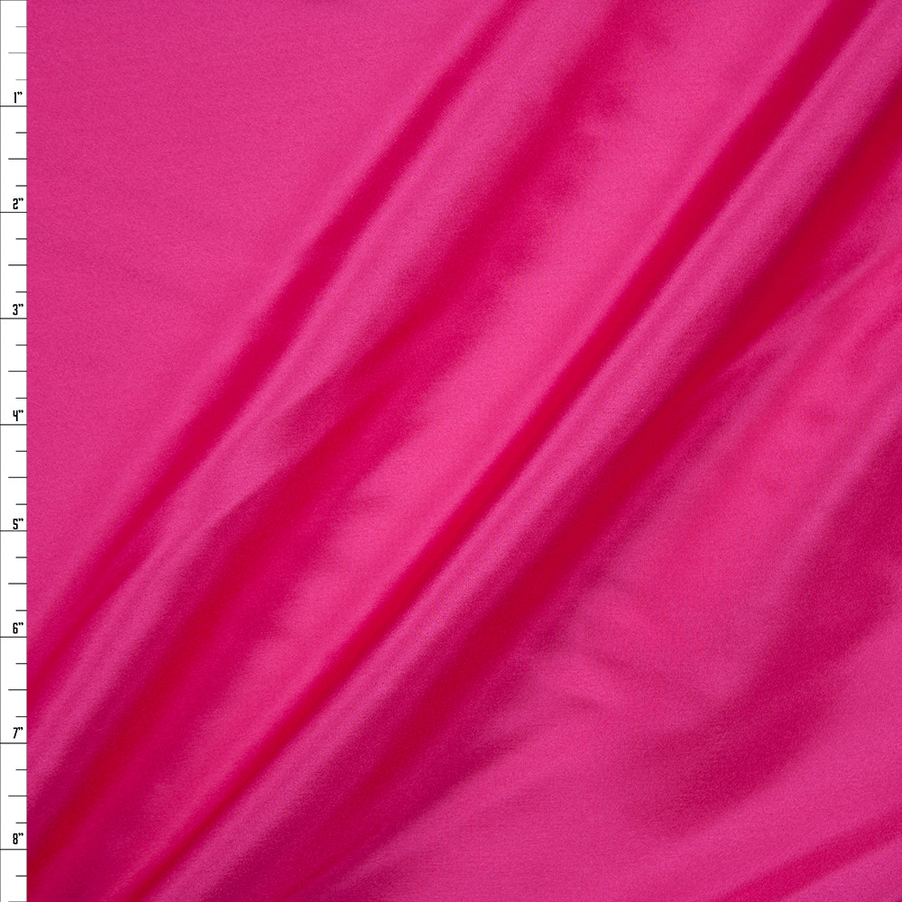 Cali Fabrics Hot Pink Designer Silk Habotai Fabric by the Yard