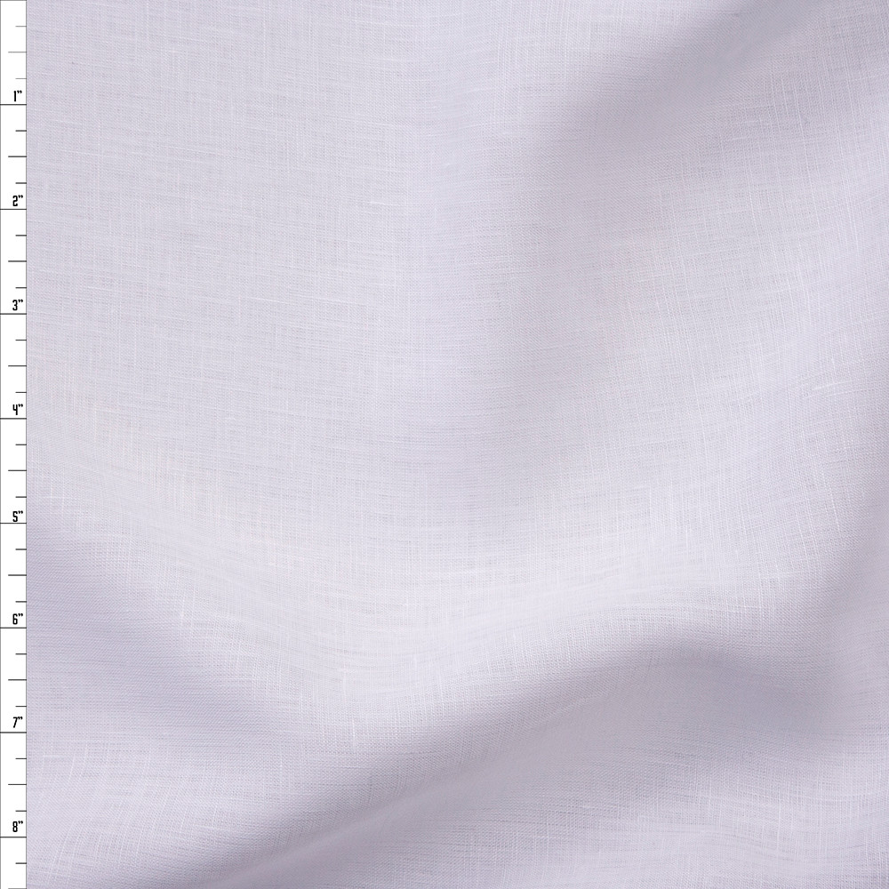 Cali Fabrics Solid White Lightweight Linen Fabric by the Yard