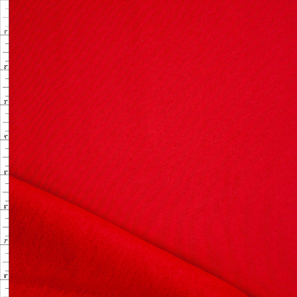 Cali Fabrics Red Cotton Sweatshirt Fleece Fabric by the Yard