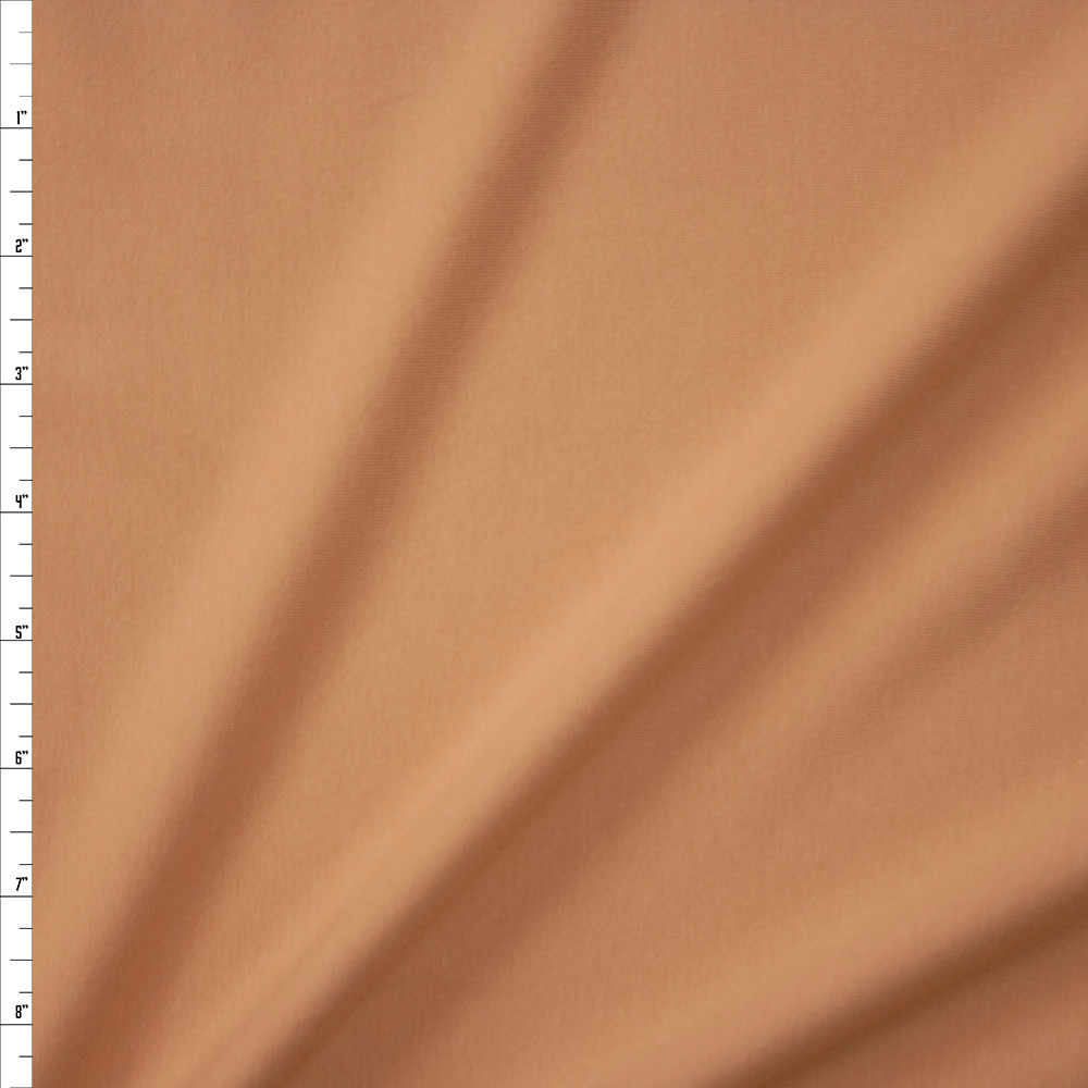 Cali Fabrics Tan Brushed Stretch Cotton/Spandex Jersey Knit Fabric by ...