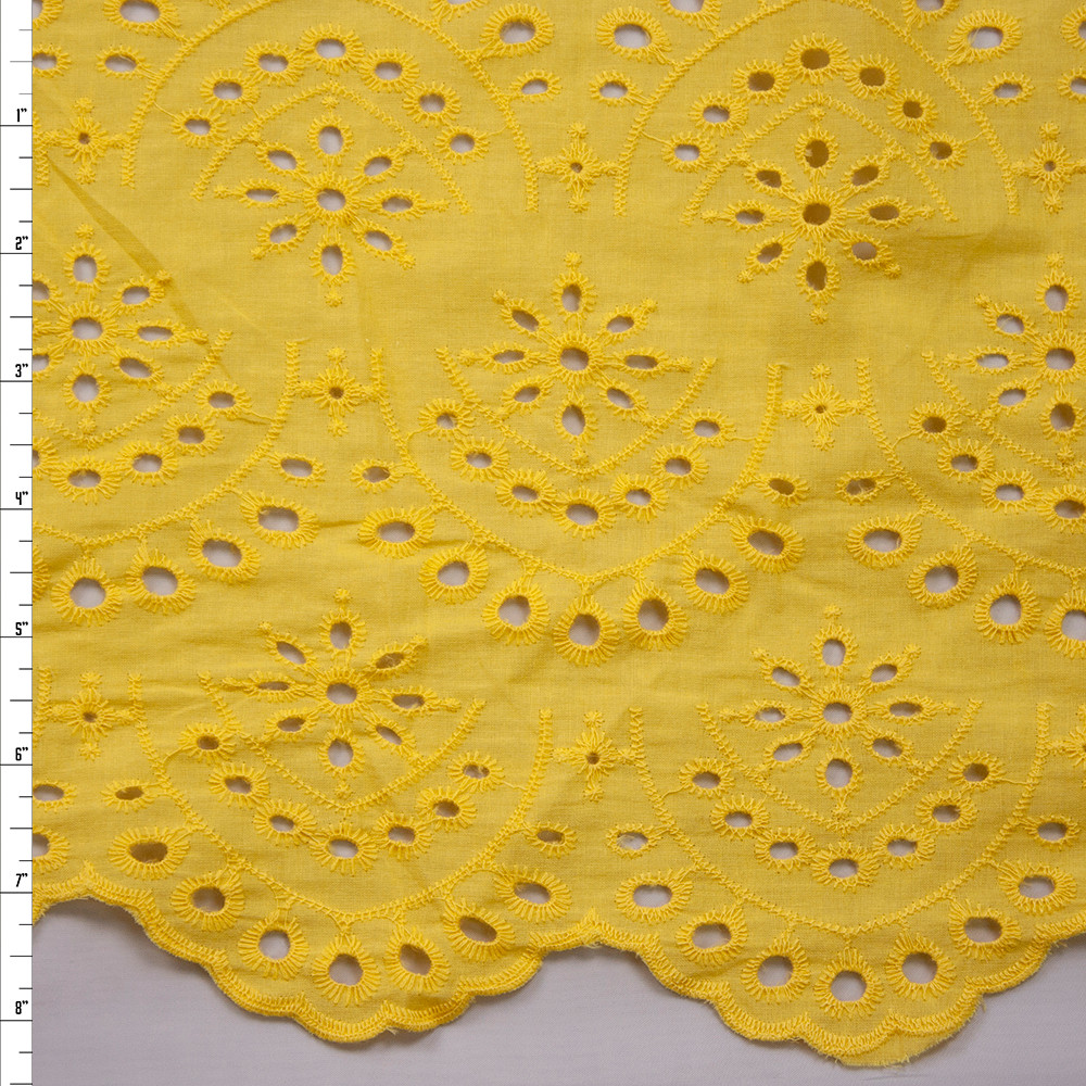 Cali Fabrics Sunlight Scalloped Pattern Designer Cotton Eyelet Fabric ...