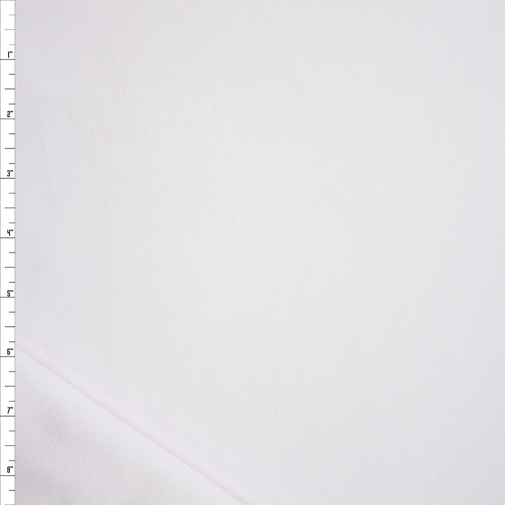 Cali Fabrics White Heavyweight Micro Rib Fabric by the Yard