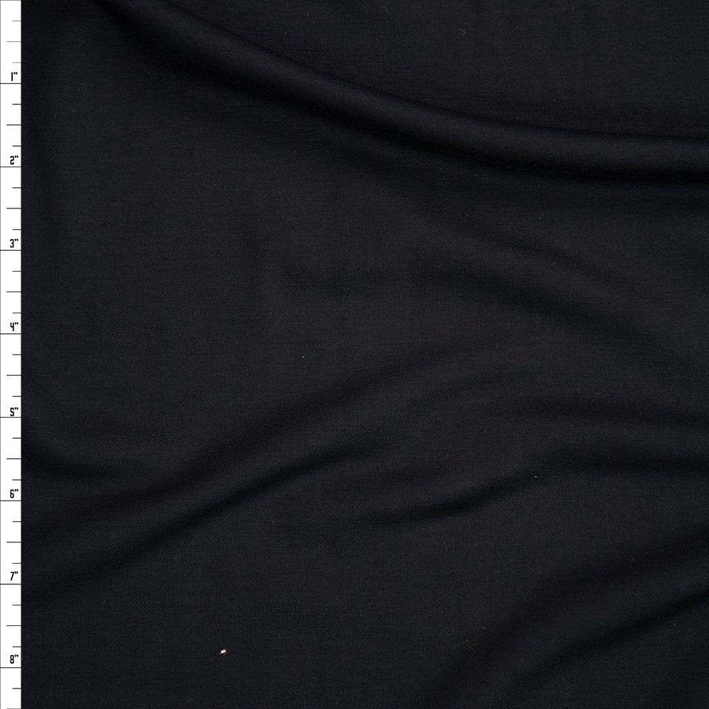 Cali Fabrics Black Lightweight Stretch Sweatshirt Fleece Fabric by the Yard