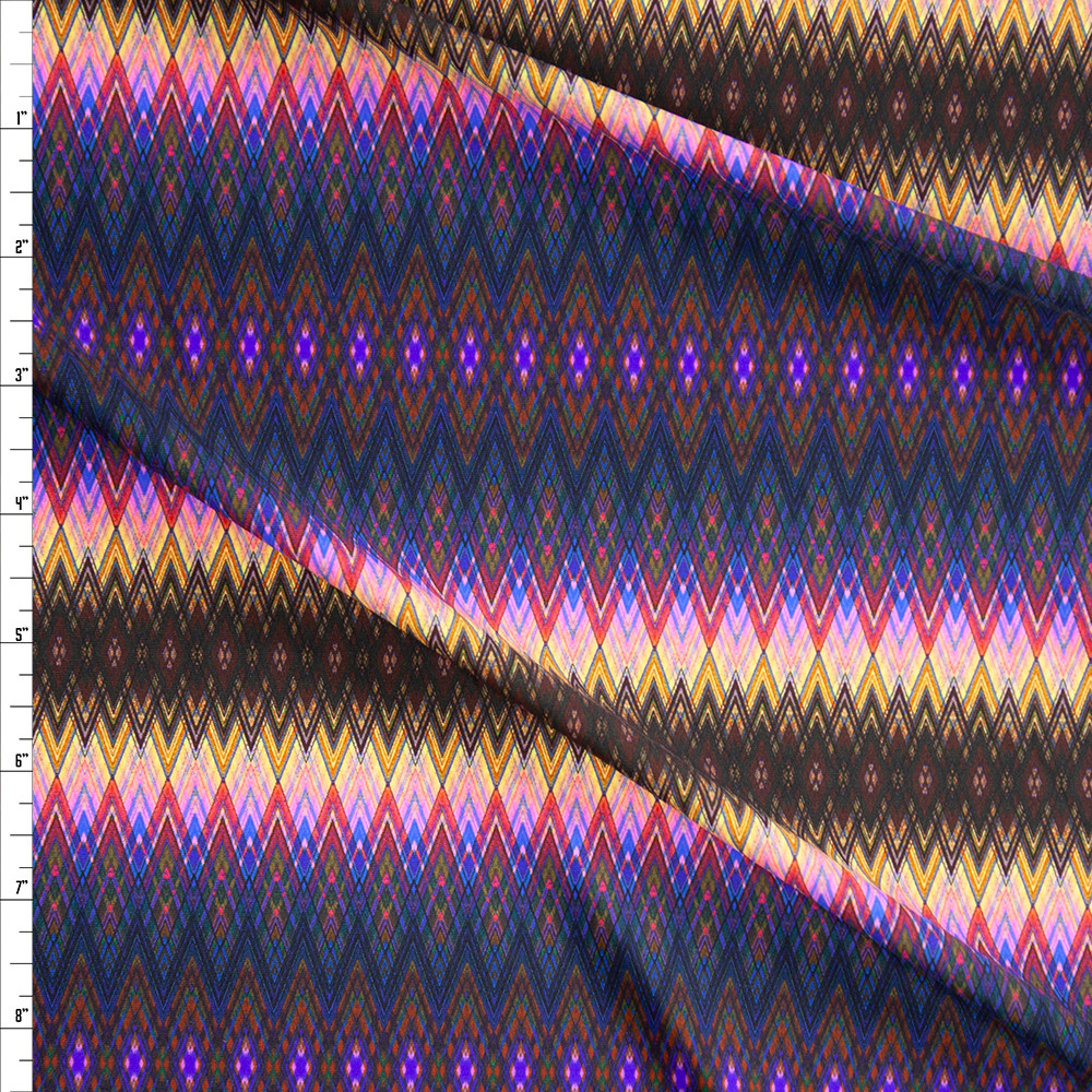 Cali Fabrics Purple, Teal, Tan, and Brown Geometric Ombre Stripe ...