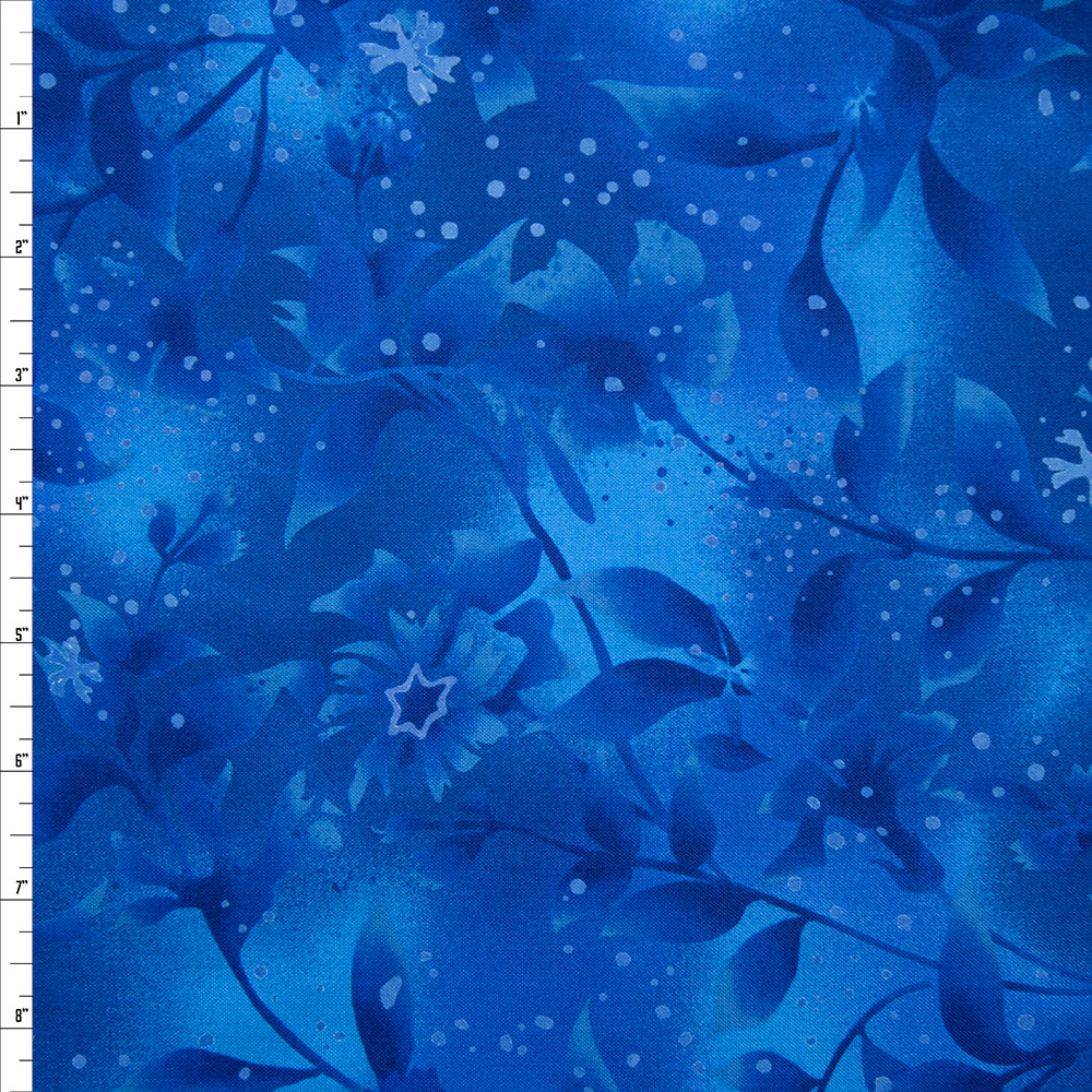 Cali Fabrics Blenders Botanical Blue Quilter’s Cotton Print from ...