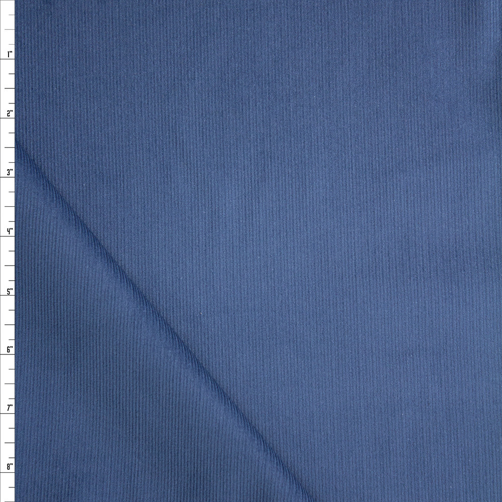 Cali Fabrics Cadet Blue Midweight Baby Wale Corduroy Fabric by the Yard