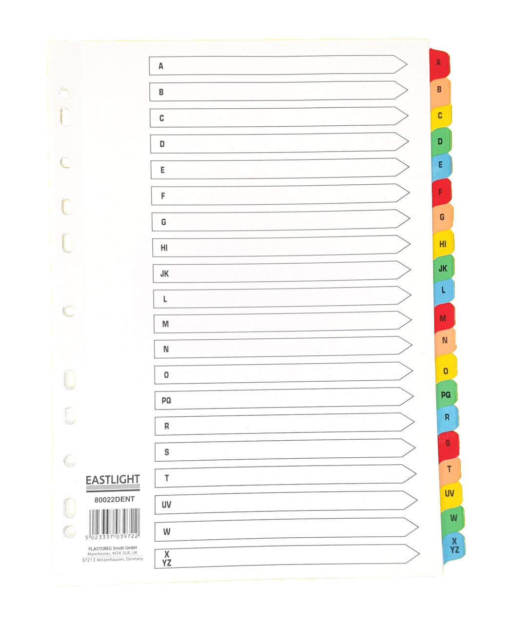 Index White Multicolour Tabs A-Z - Office Supplies