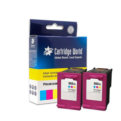 Compatible HP 302XL High Yield Tri-colour Inkjet Cartridge Twin Pack ...