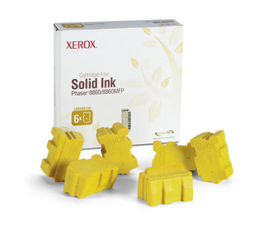 Xerox Genuine Solid Ink, Phaser 8860/8860MFP Yellow (6 Sticks) (B Grade)