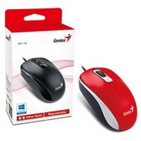 Genius DX-110 Wired USB Plug & Play Mouse, 1000 DPI (Red)