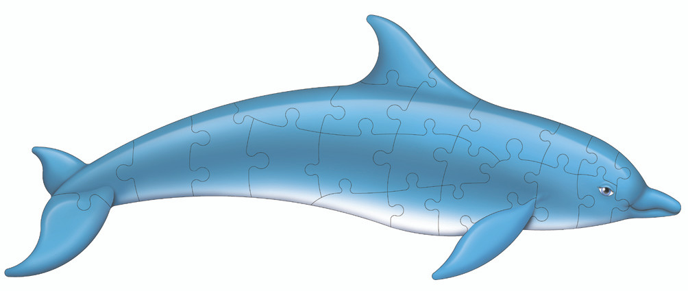 Dolphin Wooden Floor Puzzle-20 pieces - Think Education Supplies