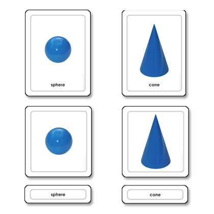 Geometric Solids - 3 Part Cards With Wooden Display Box - Think ...