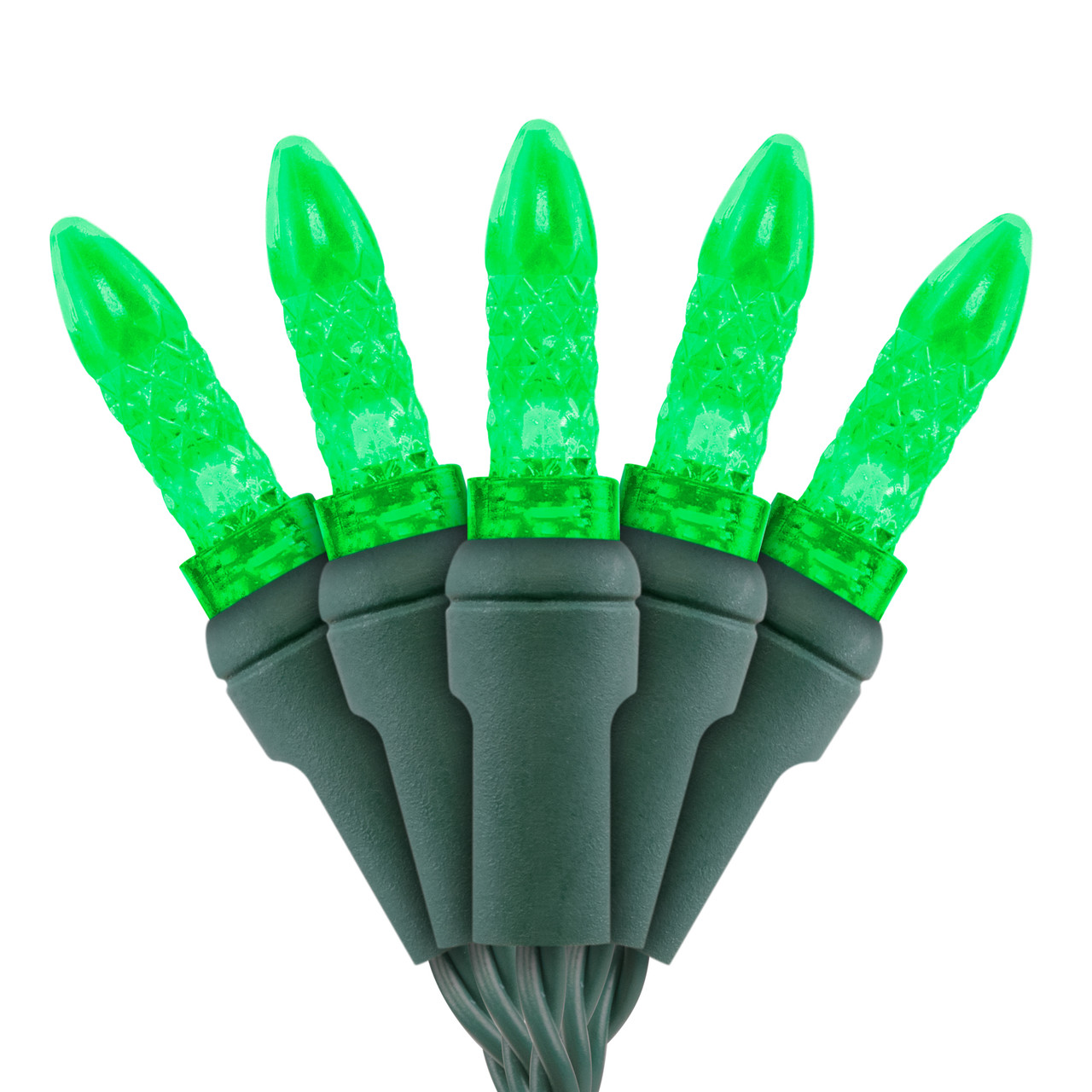 Premium Grade M5 Mini LED Light - Green Wire - 70 Bulbs | Holiday LEDS