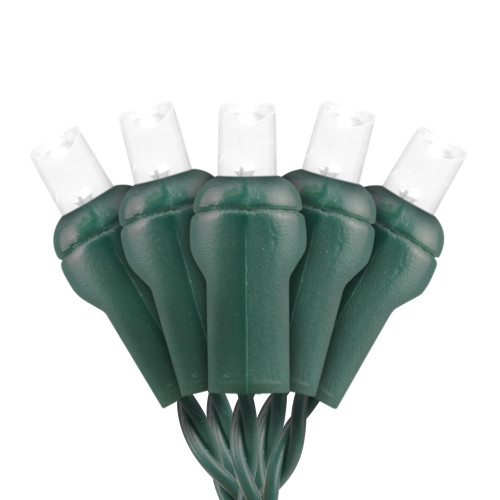 Premium Grade 5MM Conical LED Light - Green Wire - 70 Bulbs | Holiday LEDS