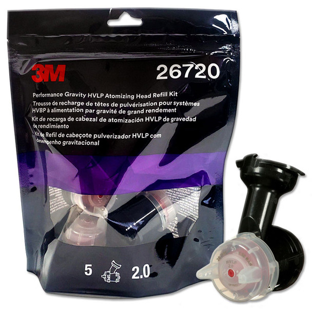 3M 26720, 2.0 Performance Gravity HVLP Atomizing Head Refill Kit | R ...