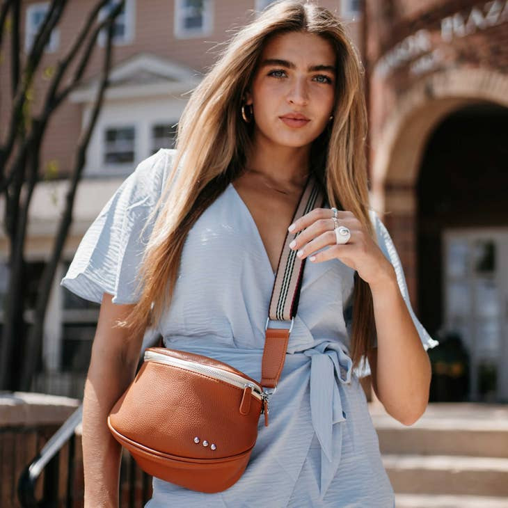Crossbody Sling Bag | Tan Leather Belt Bag
