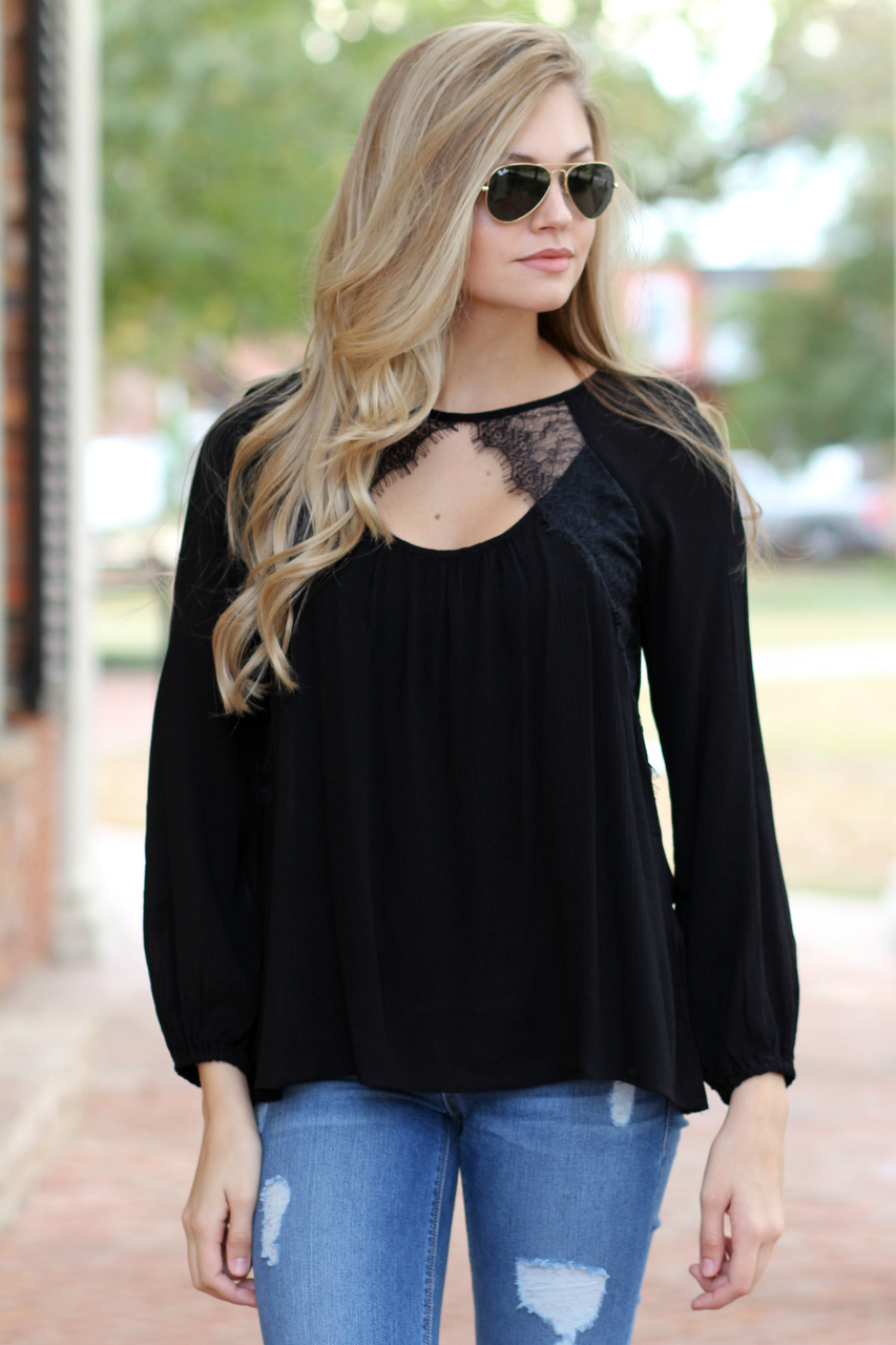 Lace Accent Shift Top