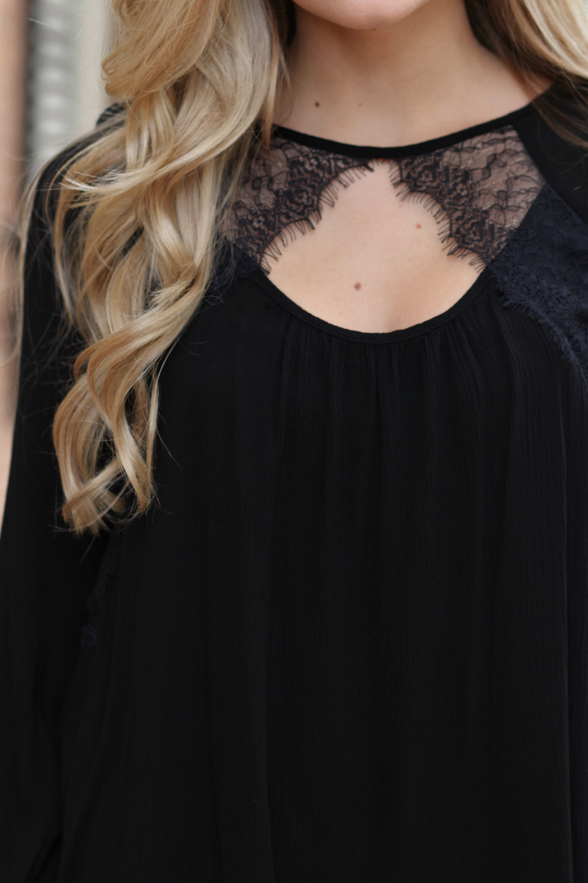 Lace Accent Shift Top