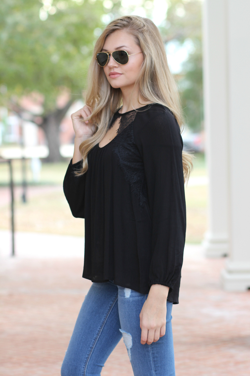 Lace Accent Shift Top