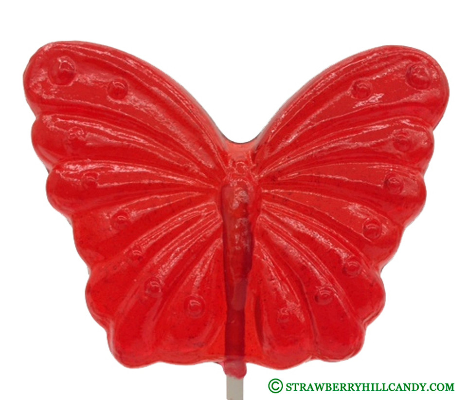 Assorted Butterfly Clear Lollipops 25 Count Display - Strawberry Hill Candy