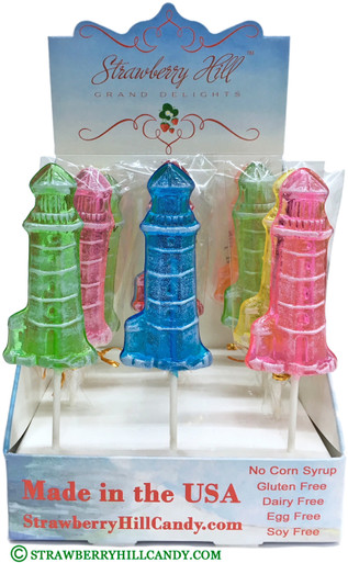 Lighthouse Lollipops 25 Count Display - Strawberry Hill Candy