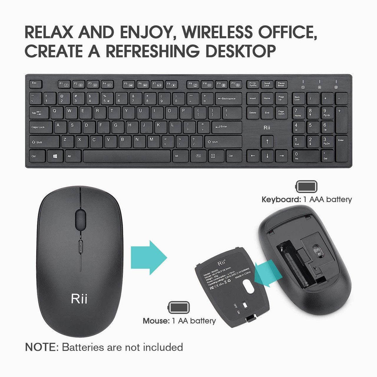 Rii Keyboard and mouse set RK200 US - PiShop.us