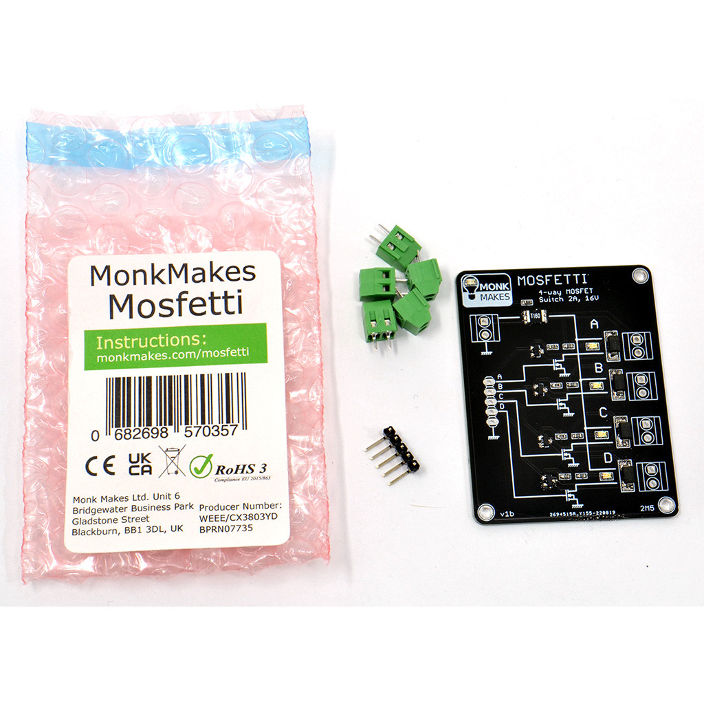 MOSFETTI - 4 Channel MOSFET Driver Board - PiShop.us