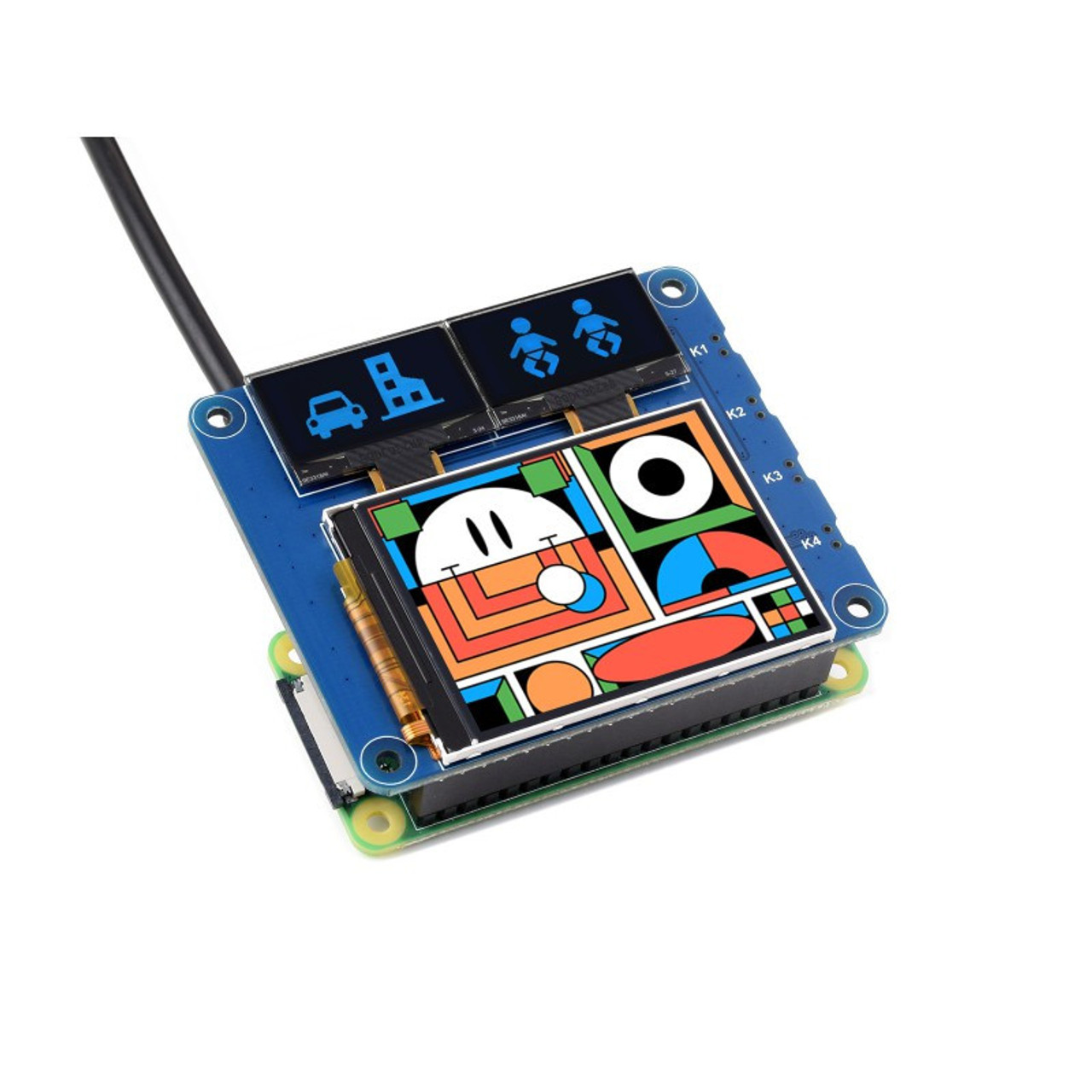 Oled Lcd Hat For Raspberry Pi 2inch Ips Lcd And Dual 0 96inch Blue