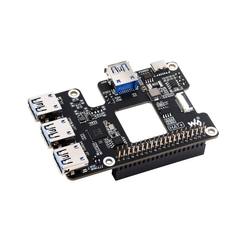 PCIe To USB 3.2 Gen1 HAT for Raspberry Pi 5, PCIe to USB HUB, 4x High ...